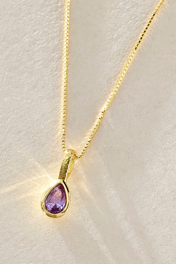 SET & STONES Teardrop Birthstone Necklace - June