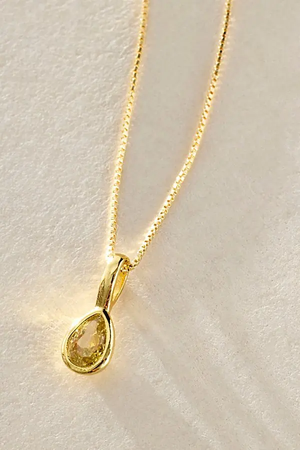 SET & STONES Teardrop Birthstone Necklace - November