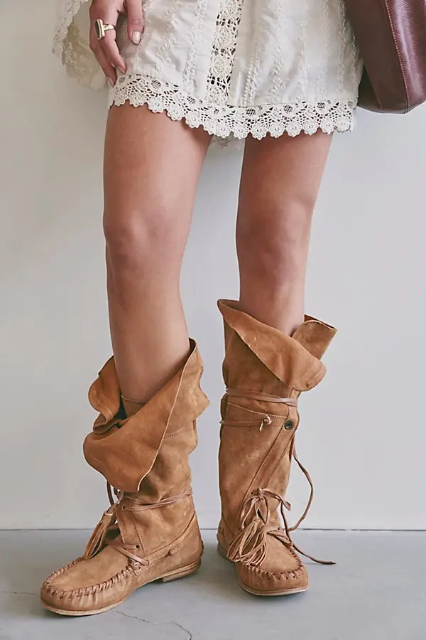 A.S.98 Davis Tall Mocc Boots - Tiger/camel