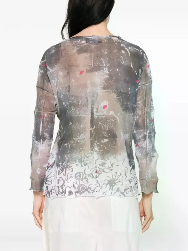 CIVIDINI Patterned Notch Neck Sweater