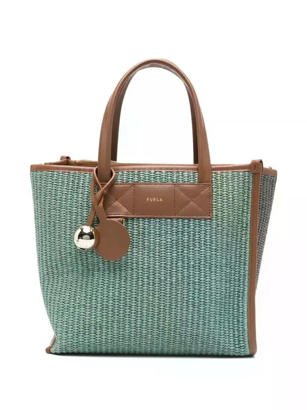 Furla Woven Top Handle Tote Bag