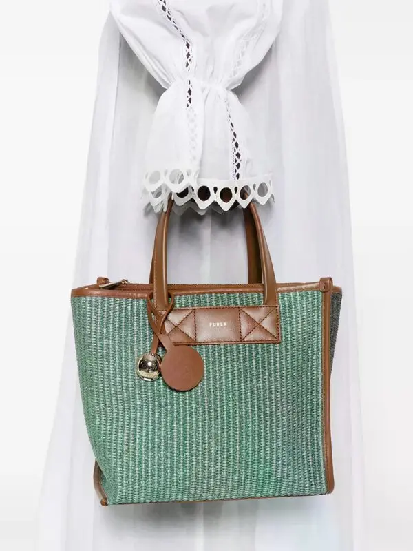 Furla Woven Top Handle Tote Bag