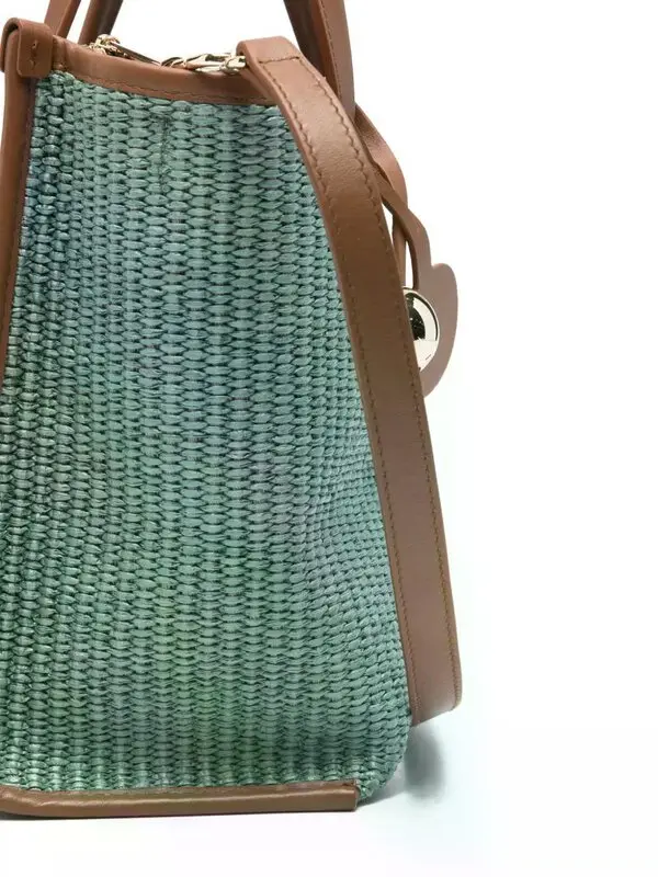 Furla Woven Top Handle Tote Bag