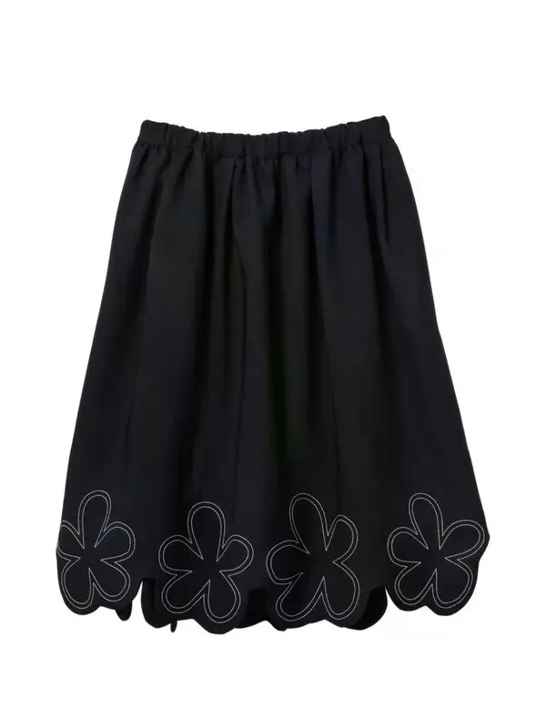 Comme Des Garçons Flower-embellished Skirt