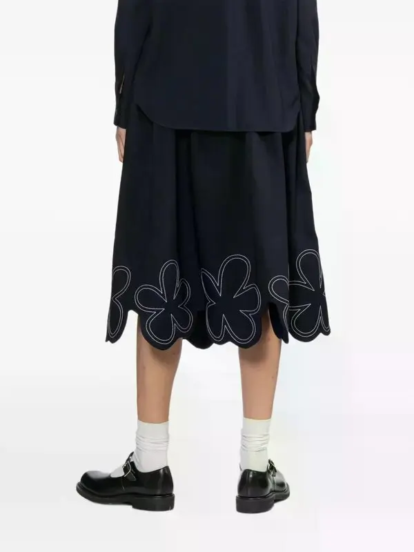 Comme Des Garçons Flower-embellished Skirt