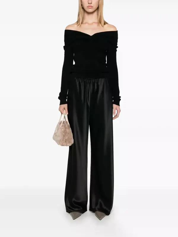 Almada Label Bias Satin Trousers