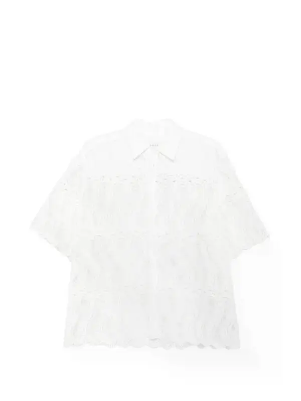 Raquel Diniz Lace Shirt With Scalloped Edge - White