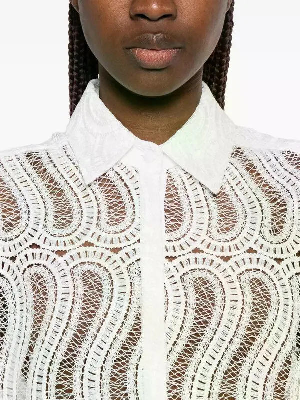Raquel Diniz Lace Shirt With Scalloped Edge - White