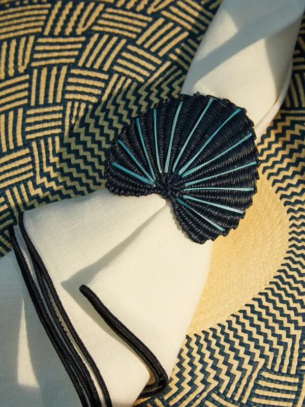 Coro Cora Shell Napkin Ring - Blue