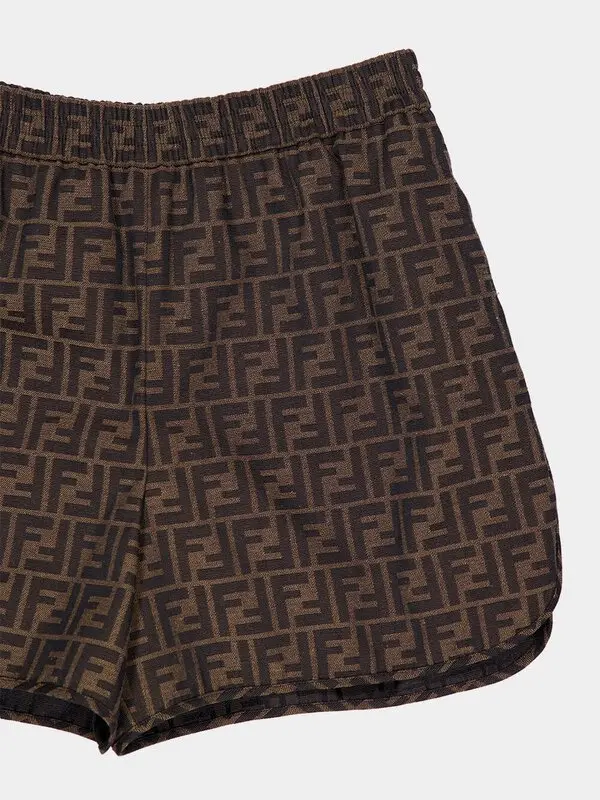 Fendi Ff Canvas Shorts - Brown