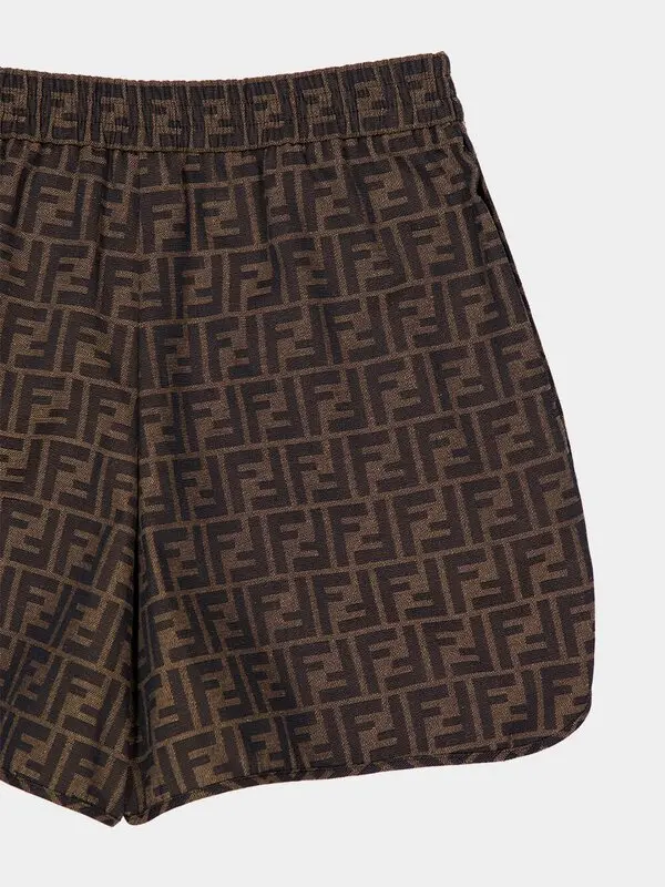 Fendi Ff Canvas Shorts - Brown