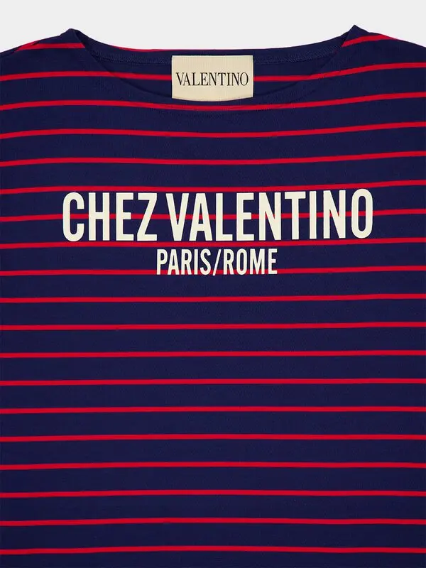 Valentino Garavani Chez Striped Long Sleeve Top - Multicolour