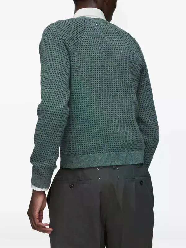 MAISON MARGIELA Waffle Knit V-neck Sweater