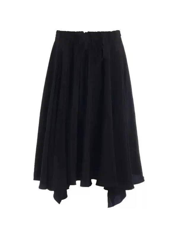 Y’s Asymmetric-hem Flared Midi Skirt