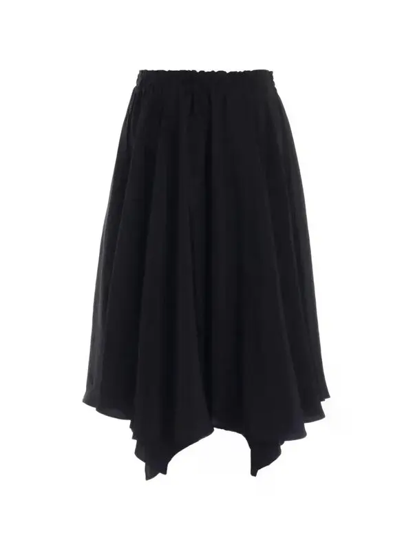 Y’s Asymmetric-hem Flared Midi Skirt