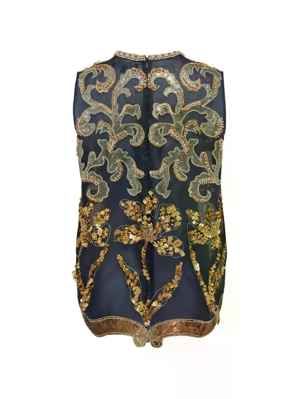 Biyan Sequinned Organza Top