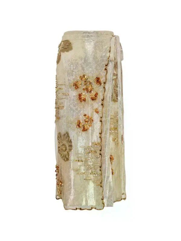 Biyan Sequin-embellished Tulle Skirt