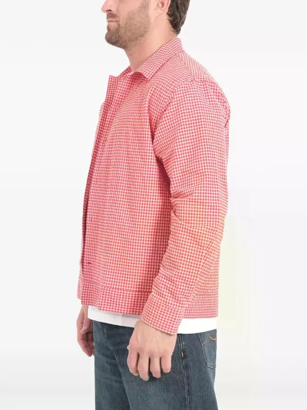 Nn07 Reed Checked Button Shirt - Red
