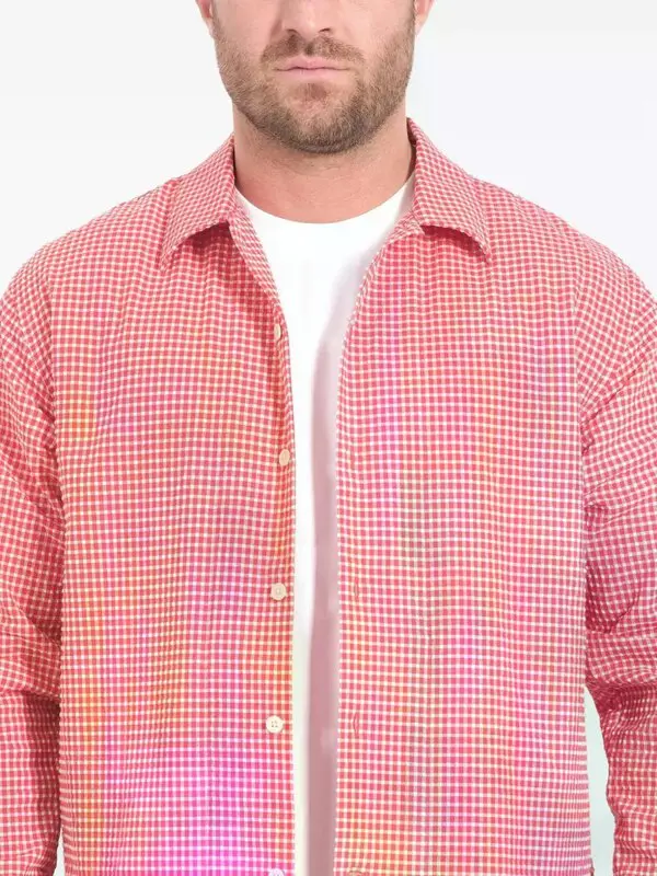Nn07 Reed Checked Button Shirt - Red