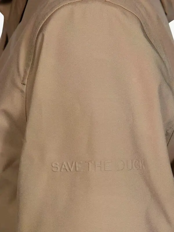 SAVE THE DUCK Belted Hooded Trench Coat - Neutrals