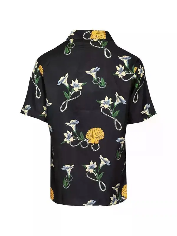 Drole De Monsieur Shell Floral Silk Shirt