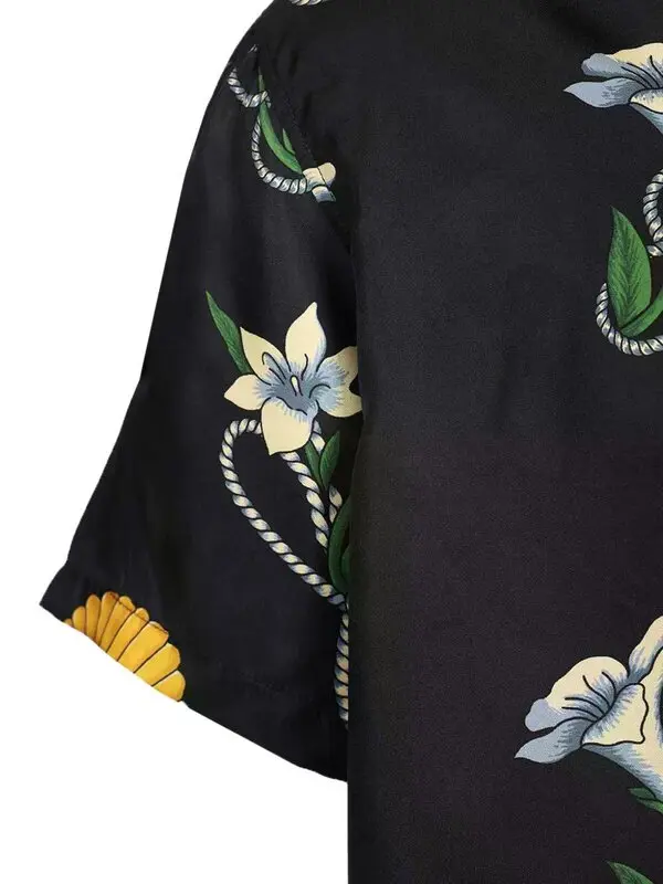Drole De Monsieur Shell Floral Silk Shirt
