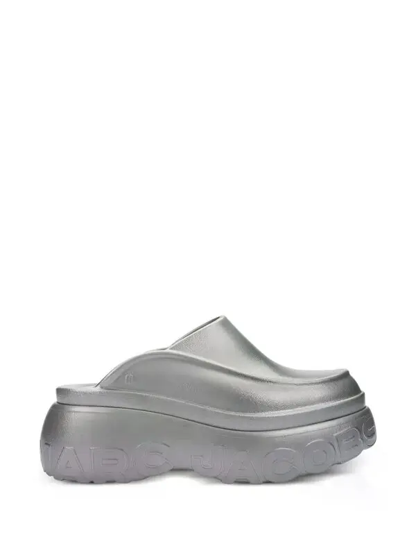 Marc Jacobs X Melissa Logo-embossed Platform Mules - Silver
