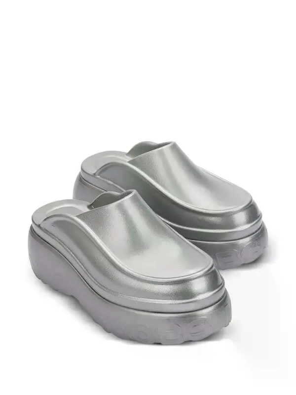 Marc Jacobs X Melissa Logo-embossed Platform Mules - Silver