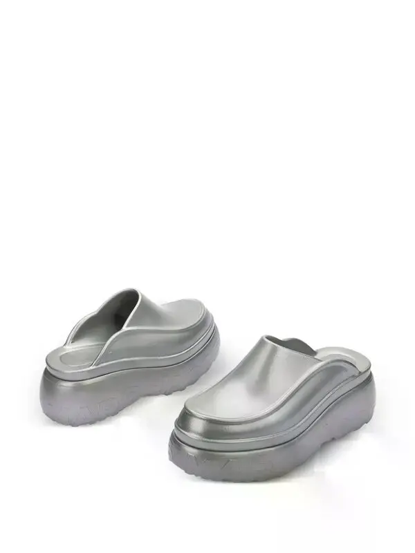 Marc Jacobs X Melissa Logo-embossed Platform Mules - Silver