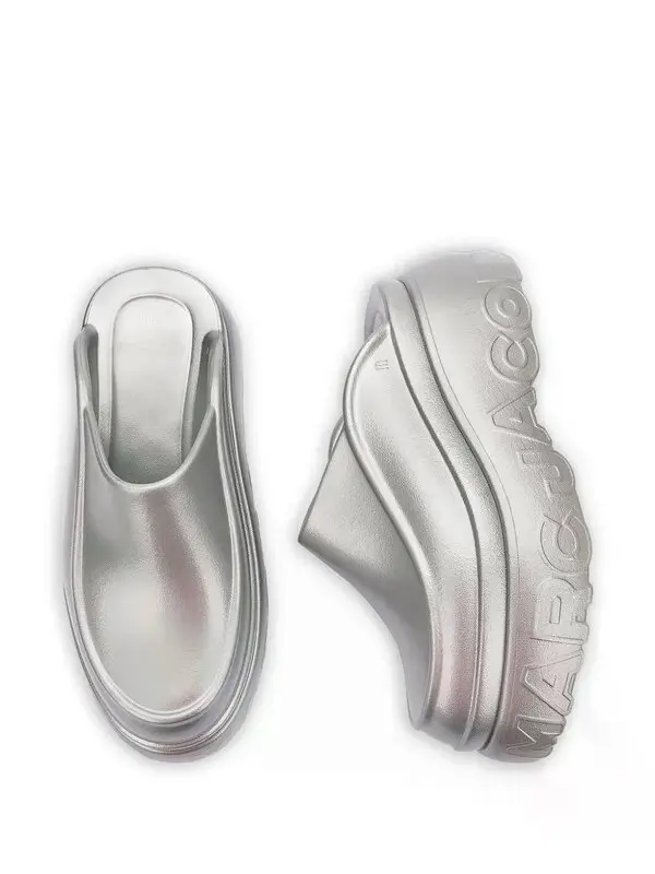 Marc Jacobs X Melissa Logo-embossed Platform Mules - Silver