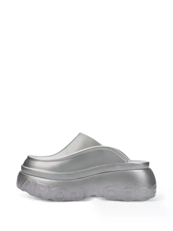 Marc Jacobs X Melissa Logo-embossed Platform Mules - Silver