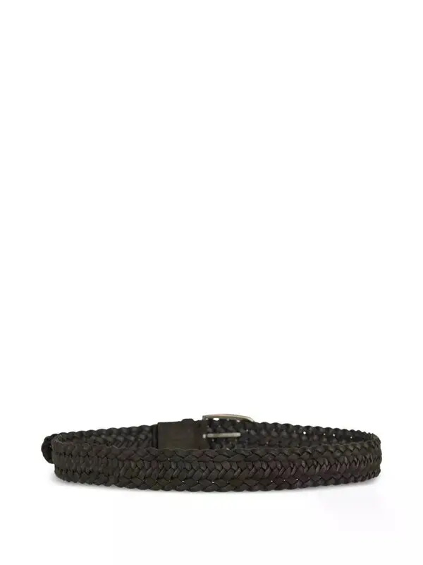 Zegna Braided Leather Belt
