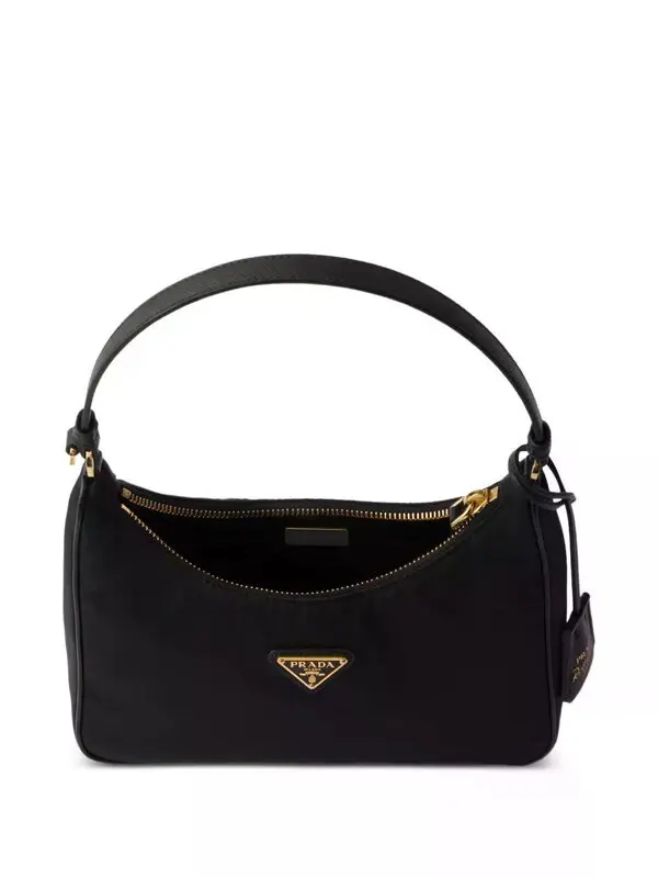 Prada Re-edition 2005 Triangle-logo Shoulder Bag - Black