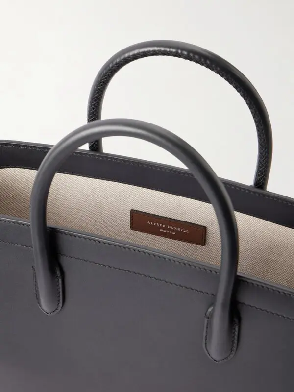 Dunhill Century 33 Patina-leather Tote Bag - Black