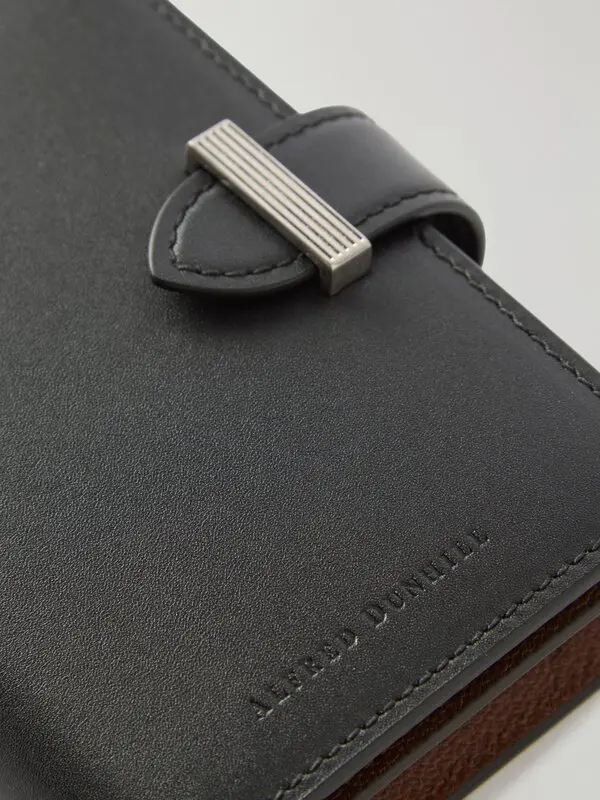 Dunhill Alfred Business Card Case Patina-leather Cardholder - Black