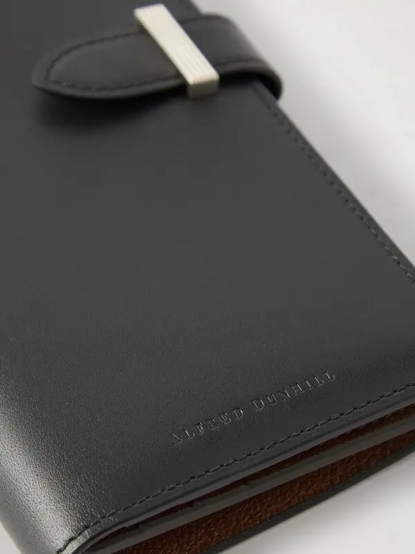 Dunhill Alfred Patina-leather Billfold Wallet - Black