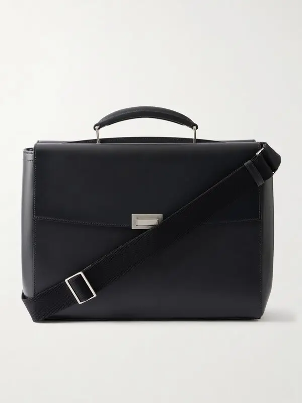 Dunhill Alfred 40 Patina-leather Briefcase - Black