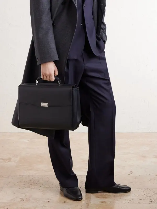 Dunhill Alfred 40 Patina-leather Briefcase
