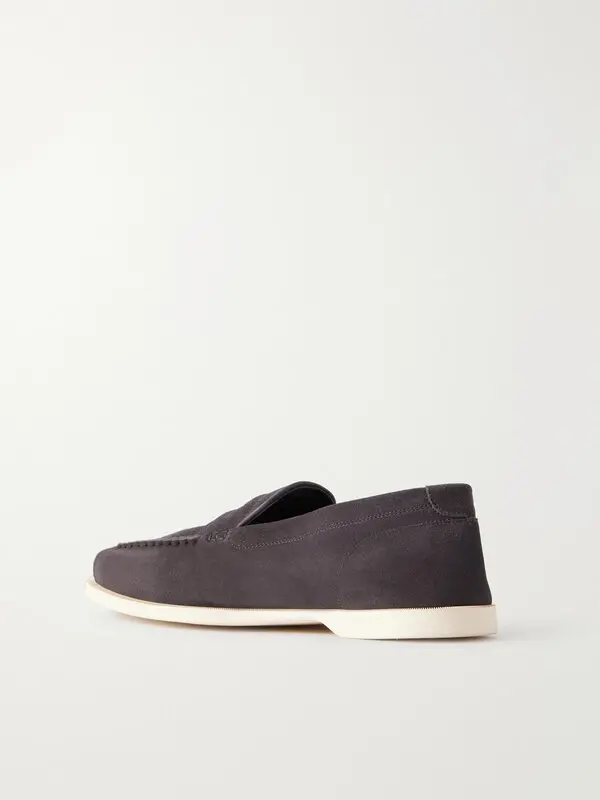 John Lobb Pace Suede Loafers - Gray