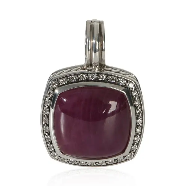 David Yurman Sterling Silver, Ruby, And Diamond Albion Pendant - Sterling_silver