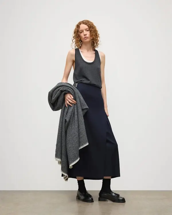 Johnstons Of Elgin Mountain Twill Black & White Cashmere Throw
