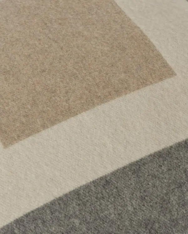 Johnstons Of Elgin Art Geometric Grey & Cashmere Cushion - Natural