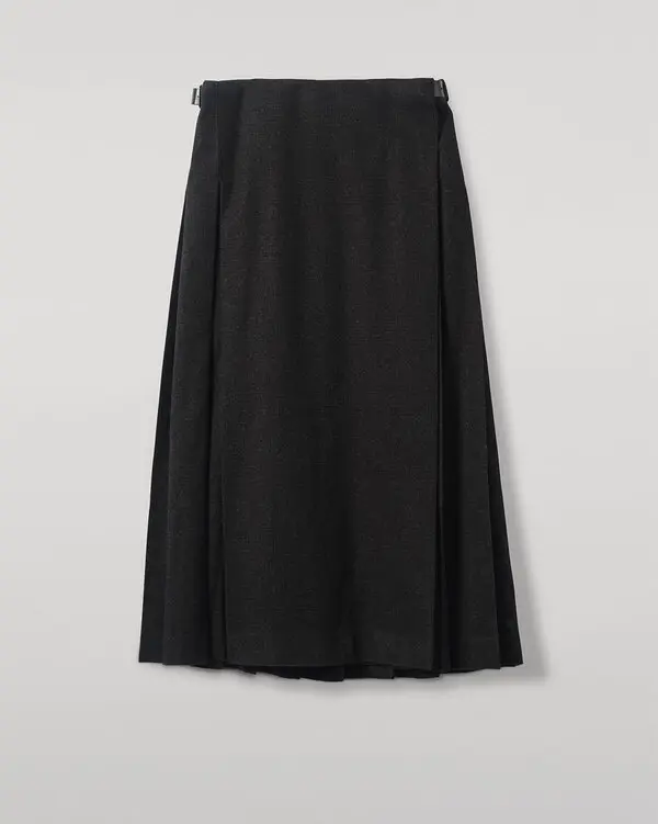 Johnstons Of Elgin Collaboration Long Pleated Wool And Cashmere Kilt