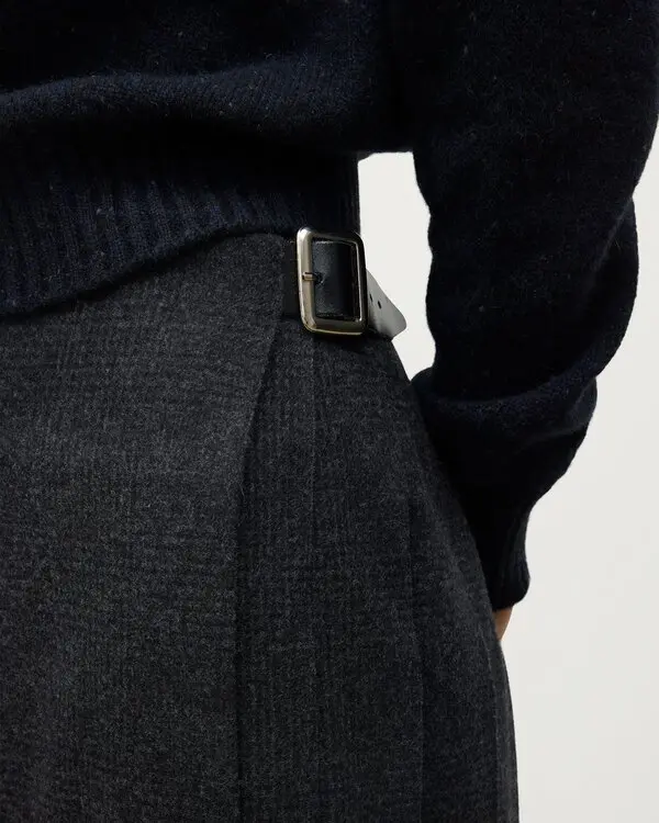 Johnstons Of Elgin Collaboration Long Pleated Wool And Cashmere Kilt