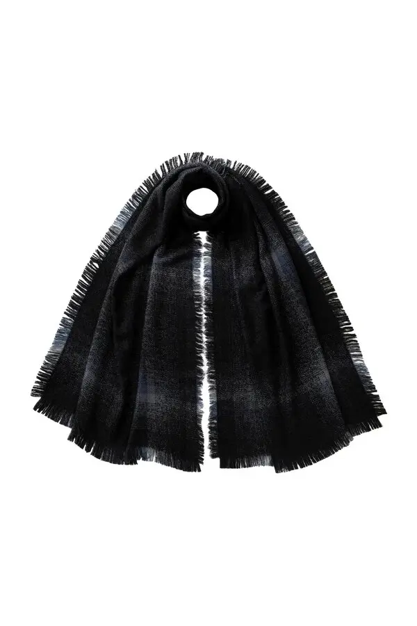 Johnstons Of Elgin Blurred Bouclé Scarf - Black