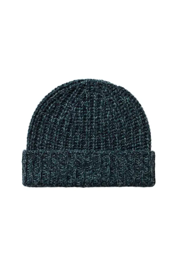 Johnstons Of Elgin Cashmere Ribbed Beanie - Green