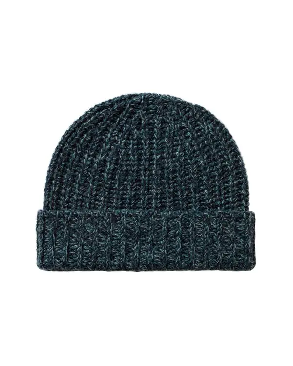 Johnstons Of Elgin Cashmere Ribbed Beanie - Green