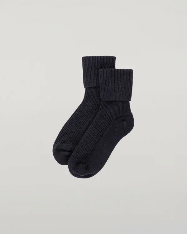 Johnstons Of Elgin Cashmere Lounge Socks - Navy