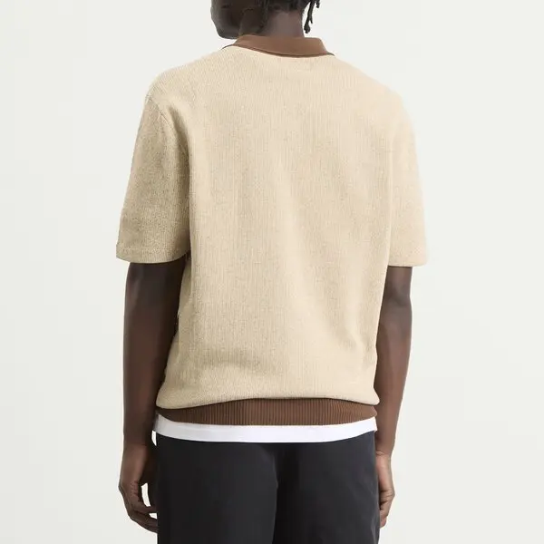 BEAMS Animal Jacquard Knit Polo - Giraffe