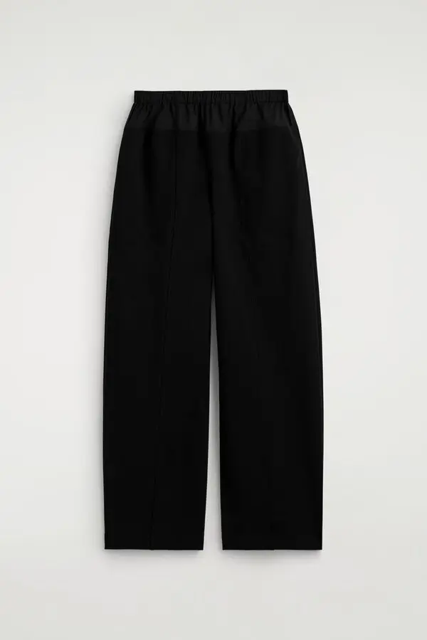 Cos Poplin-paneled Jersey Pants - Black